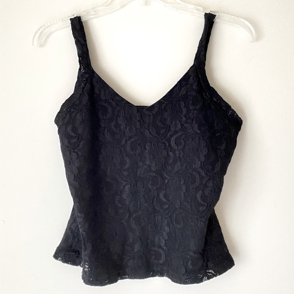 Doki Geki | Tops | Doki Geki Womens Black Lace Tank Top L Preowned ...
